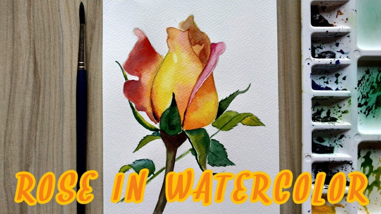 Realistic Rose in Watercolor Painting Tutorial | watercolor painting ...
