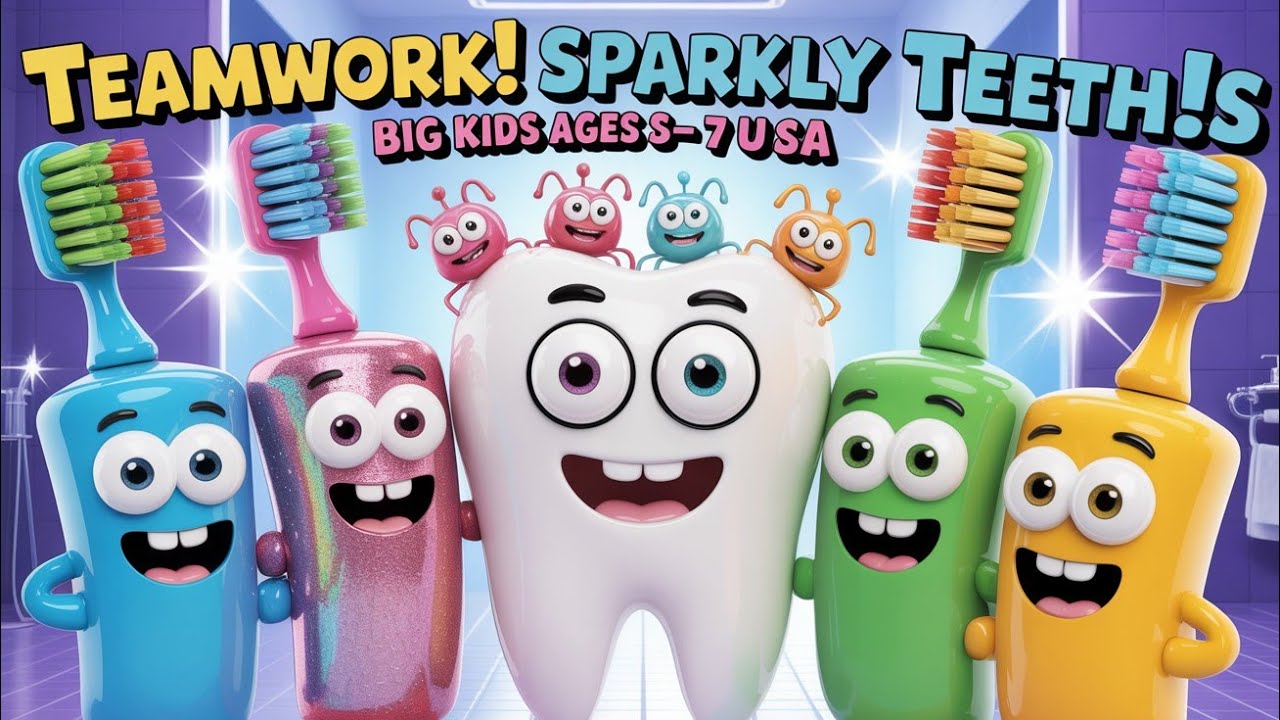 The Talking Toothbrushes: A Fun Teamwork Cartoon for Kids - YouTube