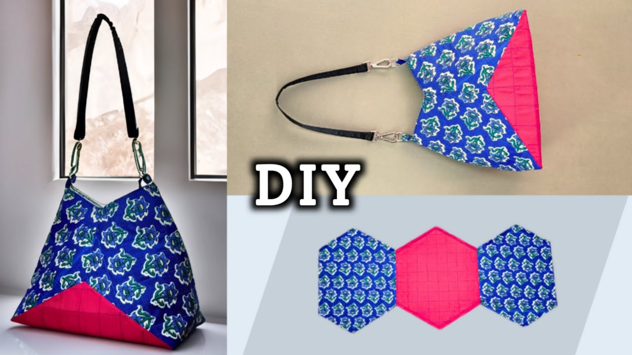 Easy-to-make New Design Purse Bag using only 3 fabric pieces - YouTube