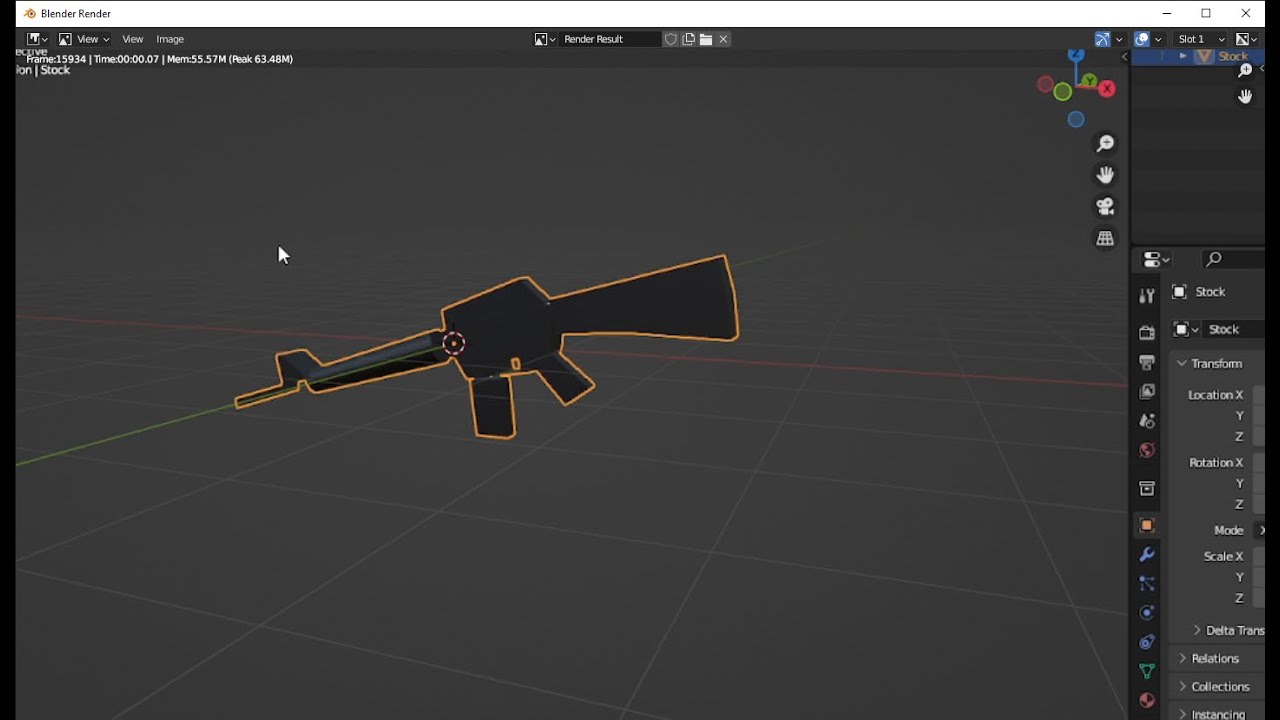 How To 3d Model a Low Poly Gun in Blender - YouTube
