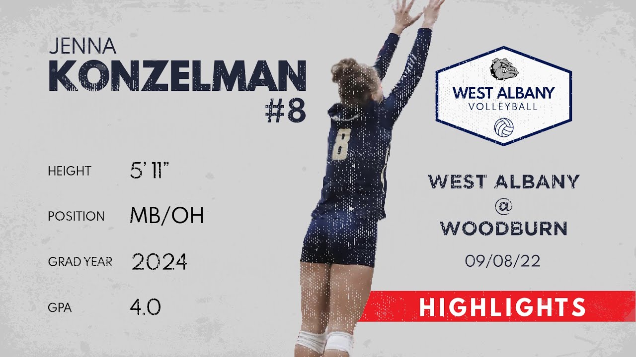 #8 Jenna Konzelman Highlights - West Albany @ Woodburn 9/8/22 - YouTube