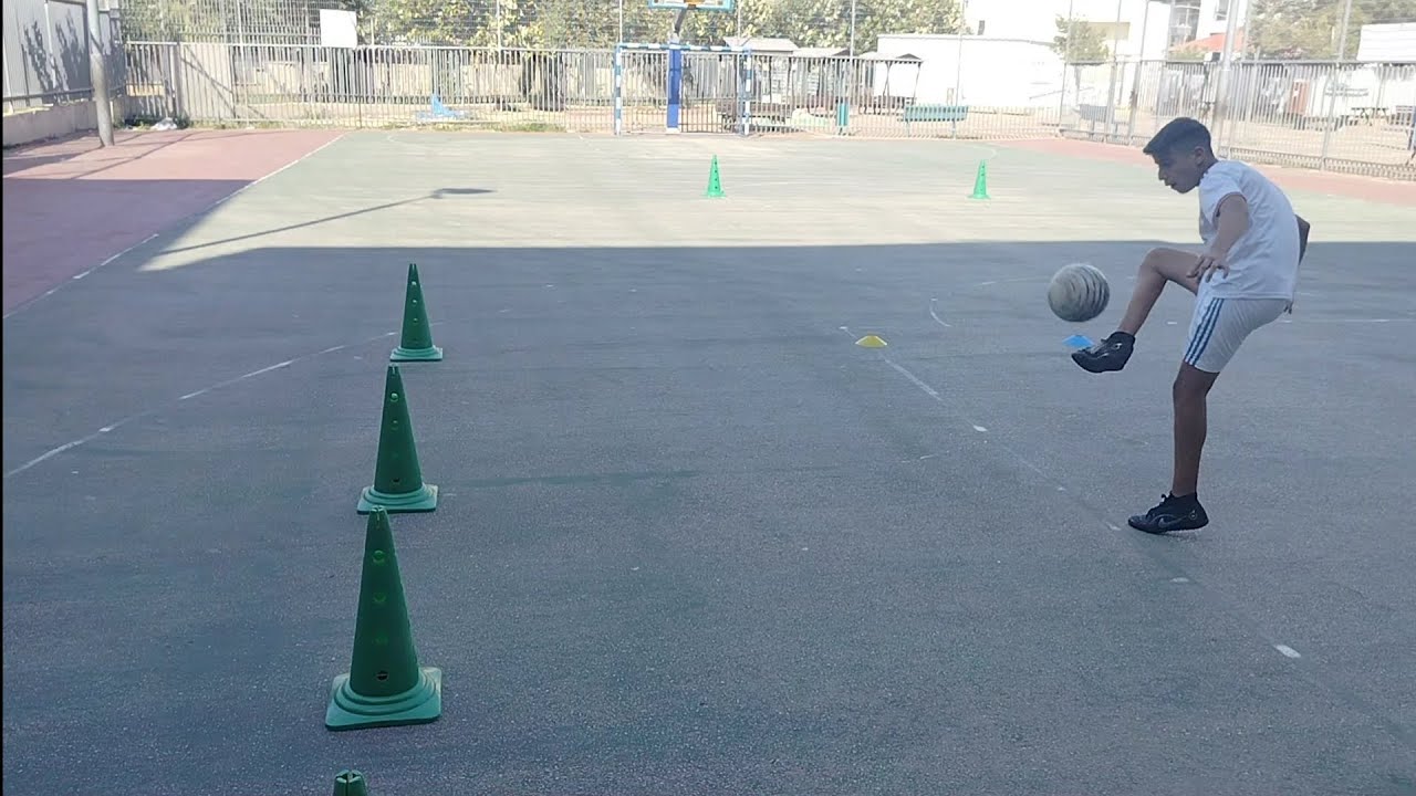 Foot tennis with my friend ben - YouTube
