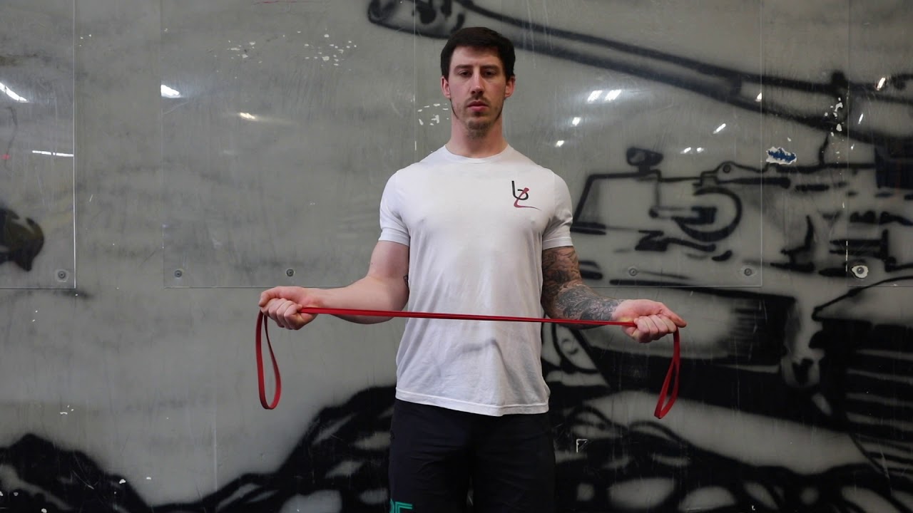 Isometric External Shoulder Rotation Banded Pull Apart - YouTube