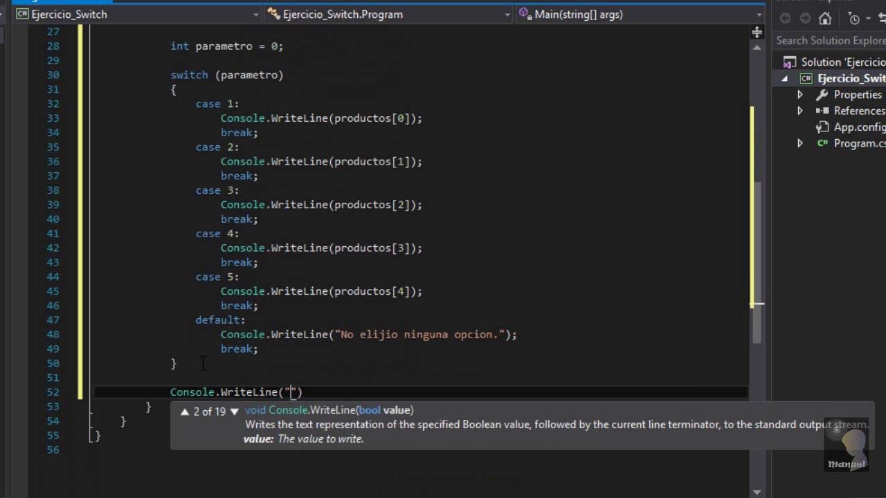 Aprendiendo C#, video 6. Estructura Switch - YouTube