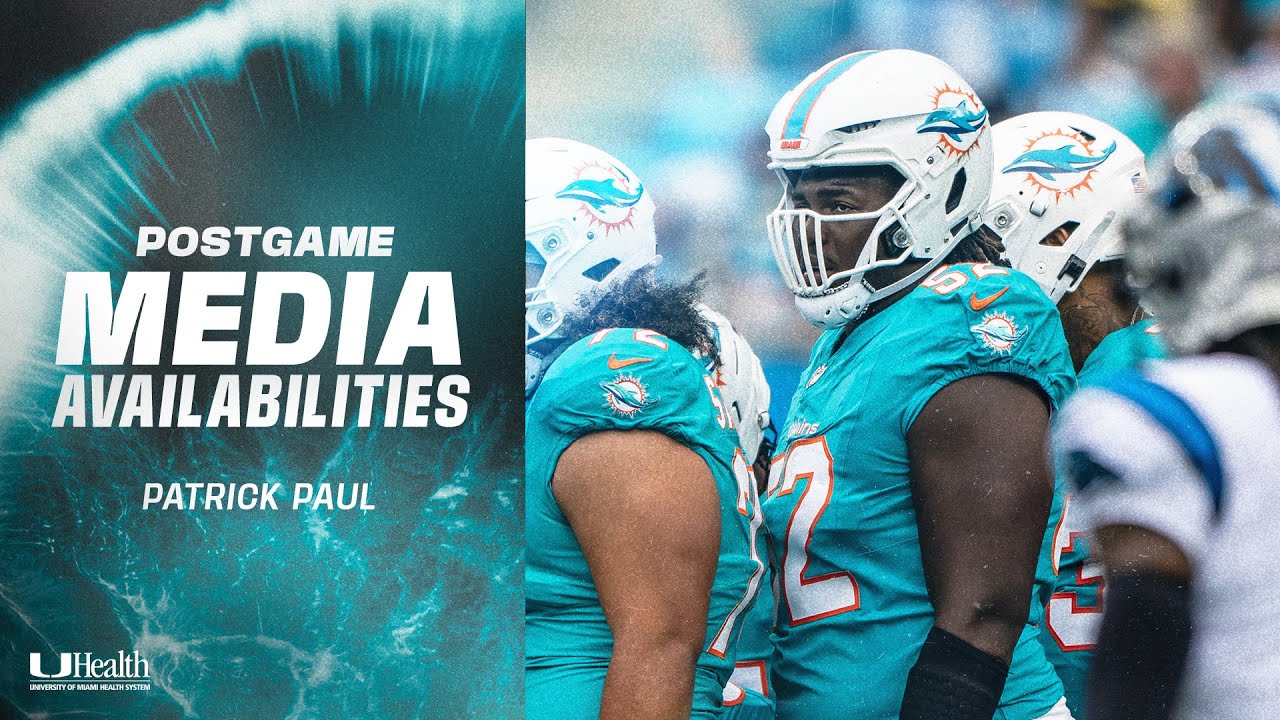 T Patrick Paul meets with the media after #MIAvsCAR | Miami Dolphins ...