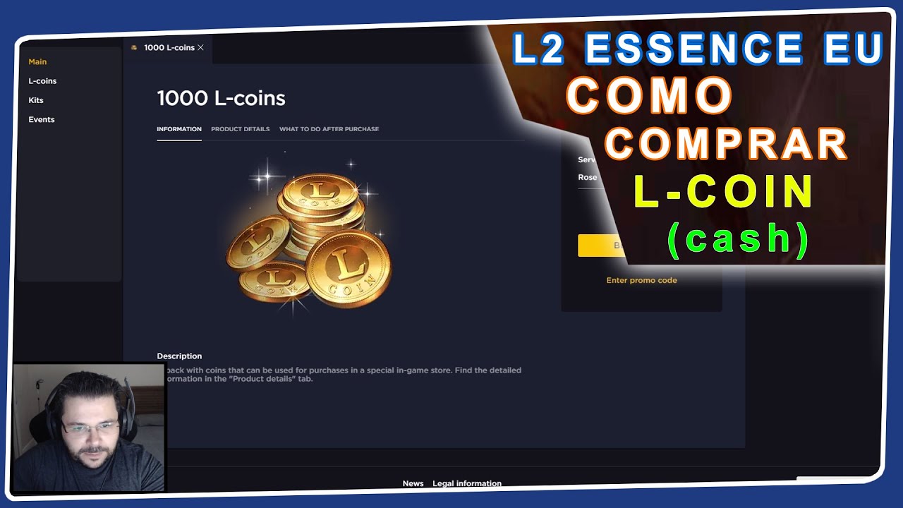 Lineage 2 Essence EU - Como Comprar CASH (L-Coin) na Store do Jogo ...