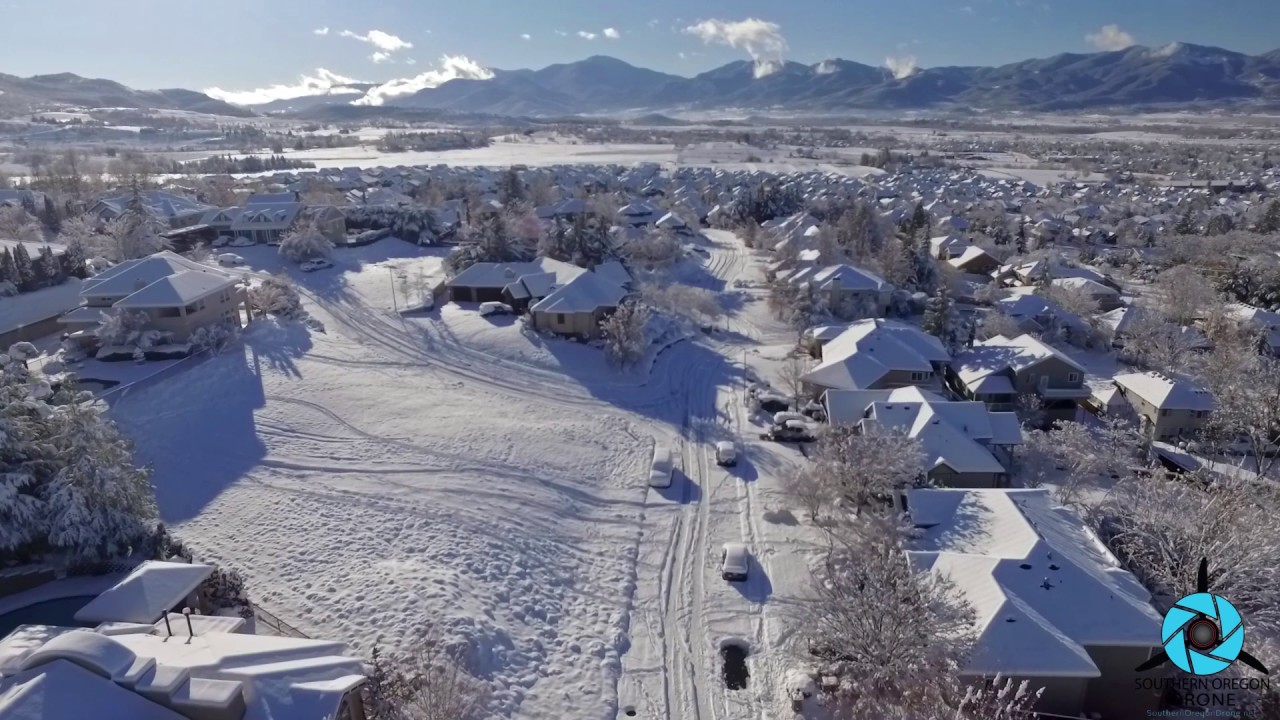 Record-Breaking Snow: Rogue Valley Aerial | Southern Oregon Drone - YouTube