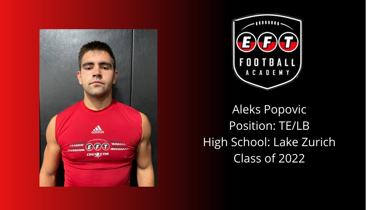 Aleks Popovic | Lake Zurich High School | Class of 2022 | TE/LB - YouTube
