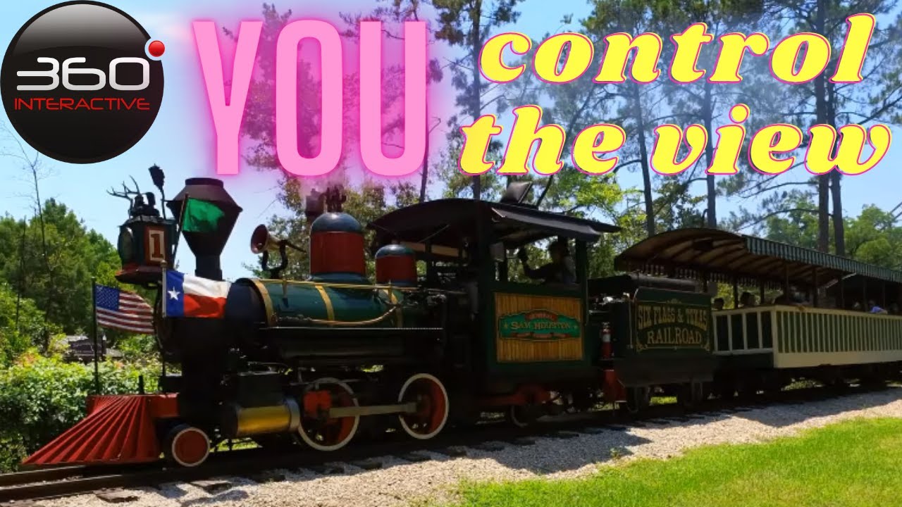 Let's ride the train at Six Flags Over Texas - round trip - FULL 360 ...