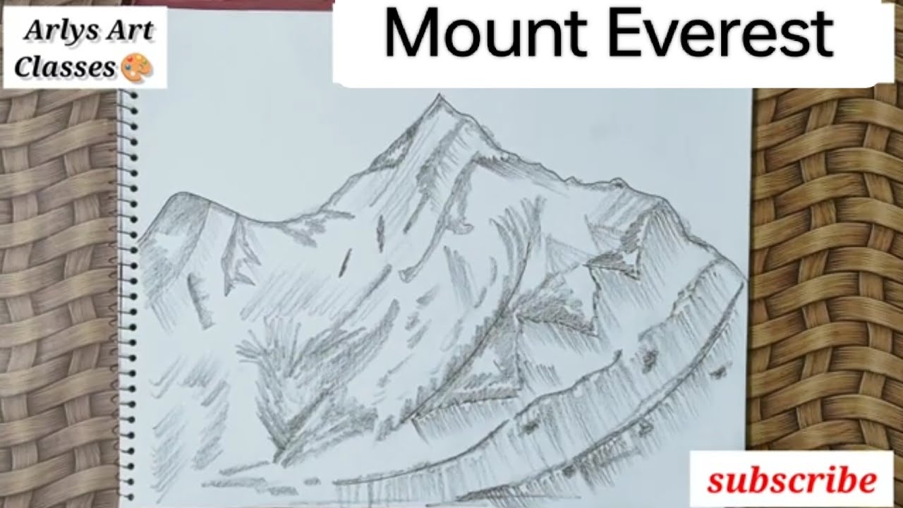 Mount Everest, Nepal sketch#Highest peak of the world#very easy for ...