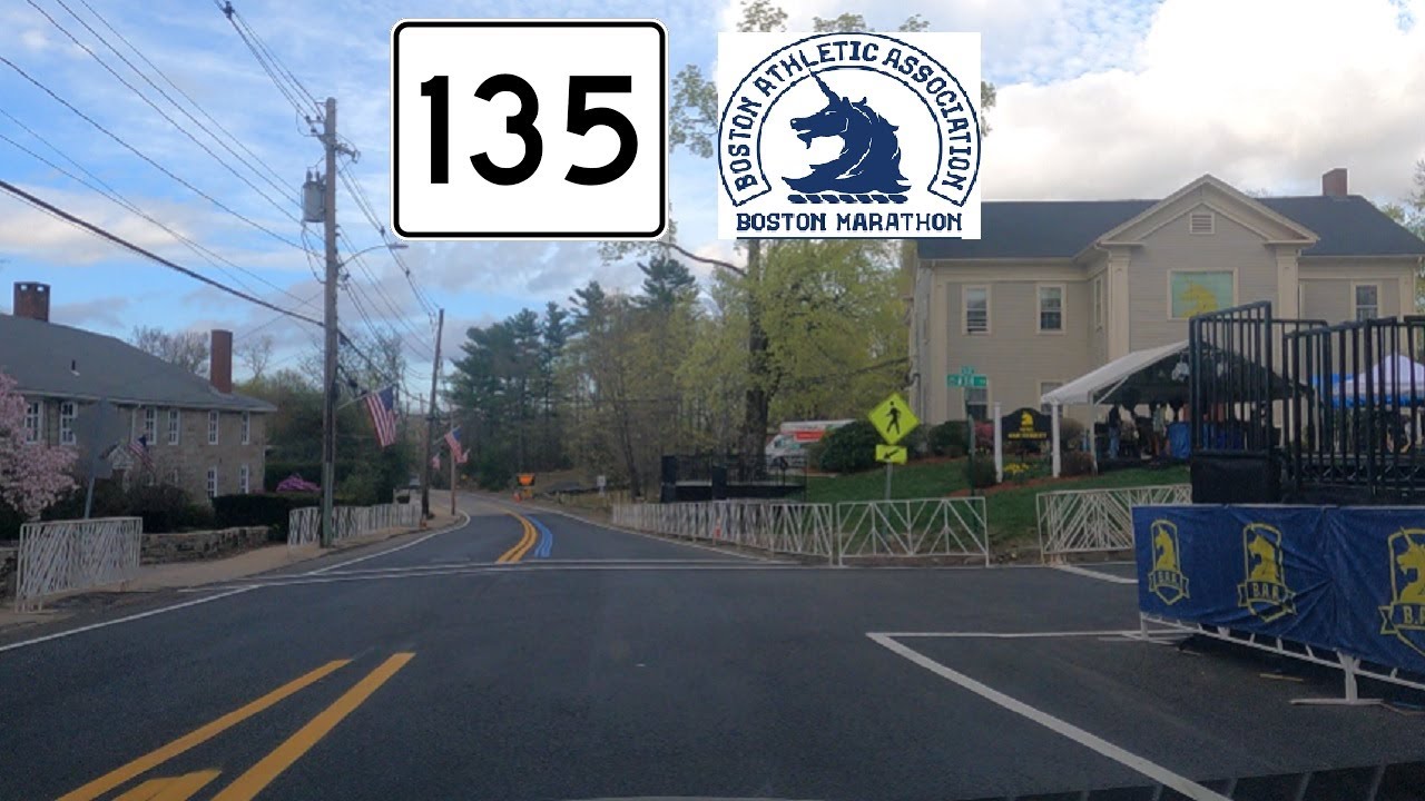 ⁴ᴷ⁶⁰ Driving Massachusetts Route 135 (Boston Marathon route) from ...