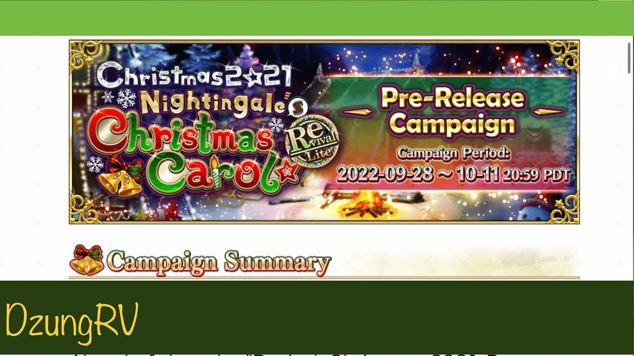 Christmas 2021 Nightingale Campaign - Fate Grand Order (FGO) NA - YouTube