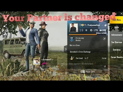 How to add partner in pubg / how to change partner in pubg - YouTube