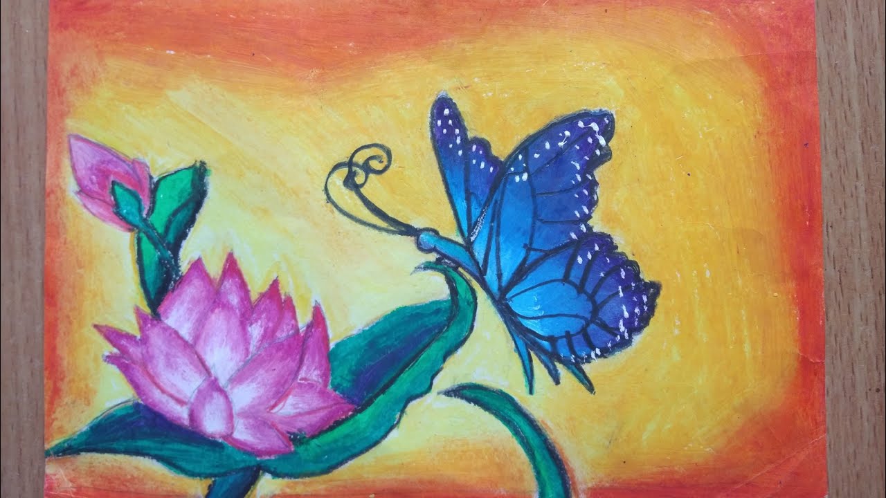 My drawing of butterfly scenery - YouTube