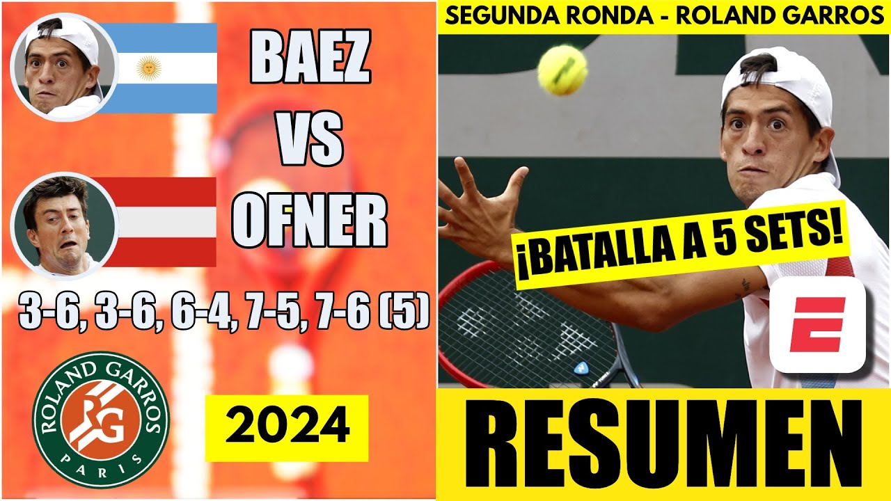 Sebastián Báez vs Sebastian Ofner | RESUMEN Segunda Ronda | HIGHLIGHTS ...