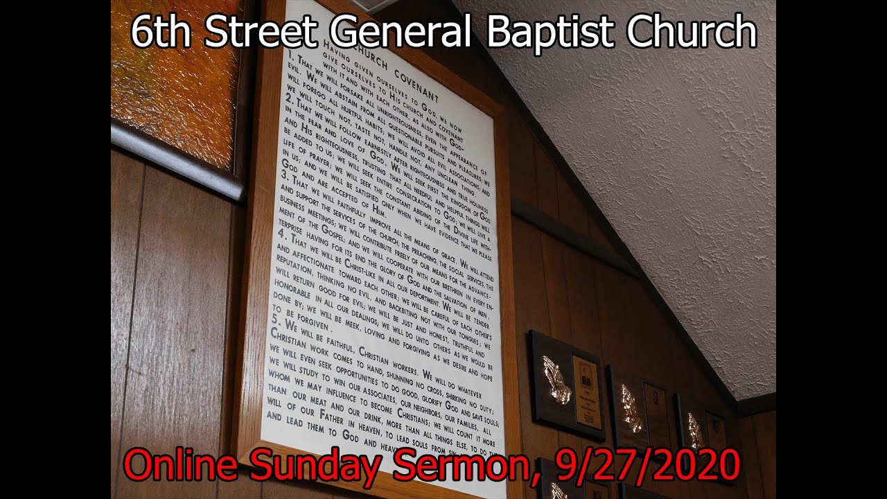 Pastor Don Hacker - Online Sunday Singing/Sermon 9/27/2020 - 6th Street ...