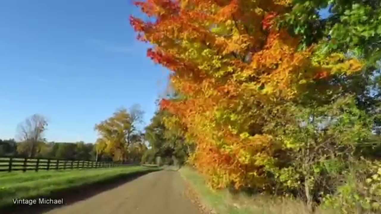 Fall Autumn Ride Down An Old Dirt Road - Leaves Changing Colors ...
