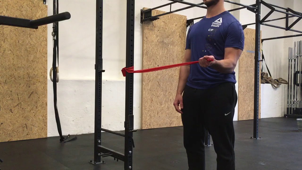 Theraband Shoulder External Rotation ISO Hold - YouTube
