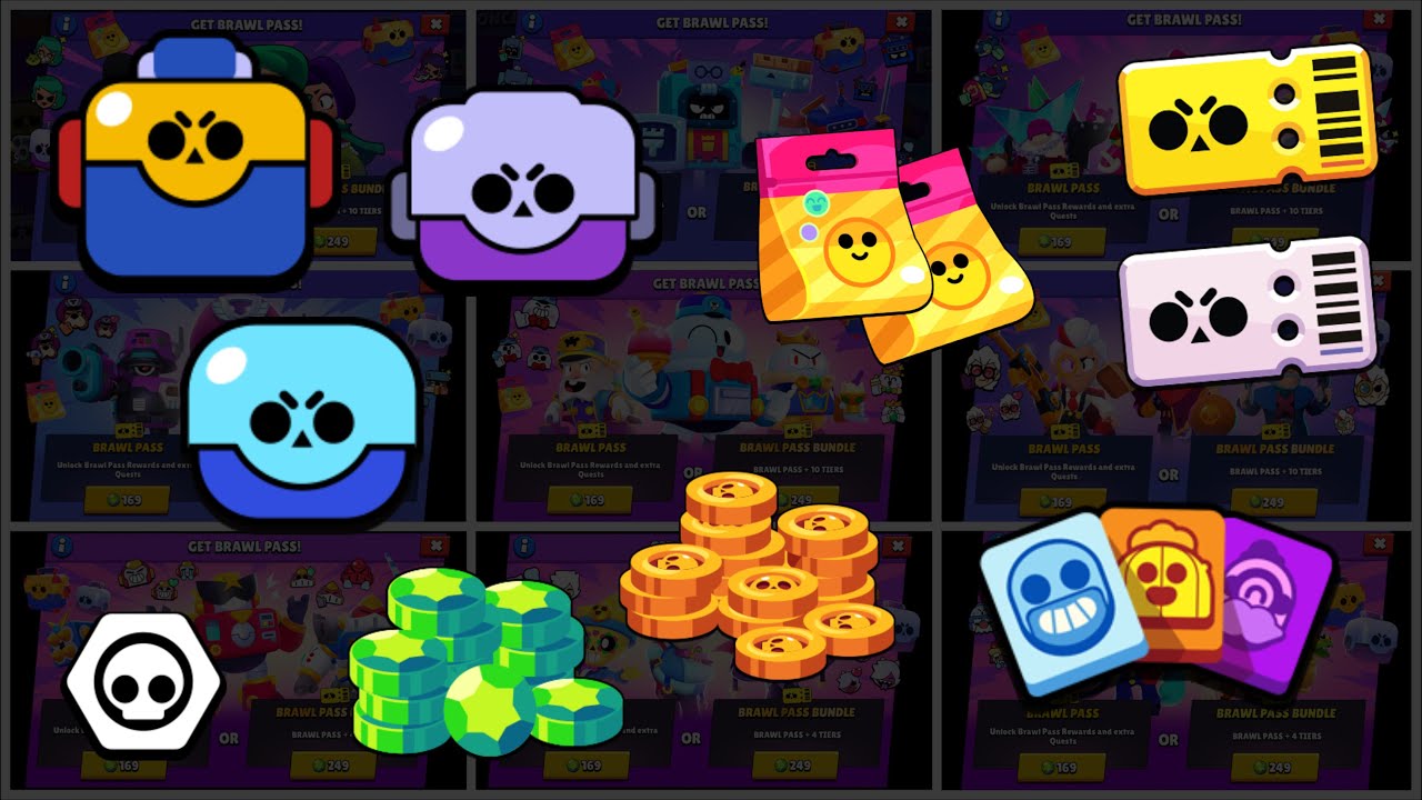 Brawl Pass REWARDS EVOLUTION (Season 1-9) | Brawl Stars - YouTube