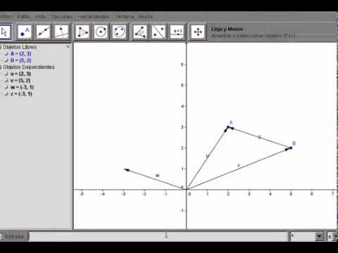Restar gráficamente dos vectores con Geogebra. Mariano Real - YouTube