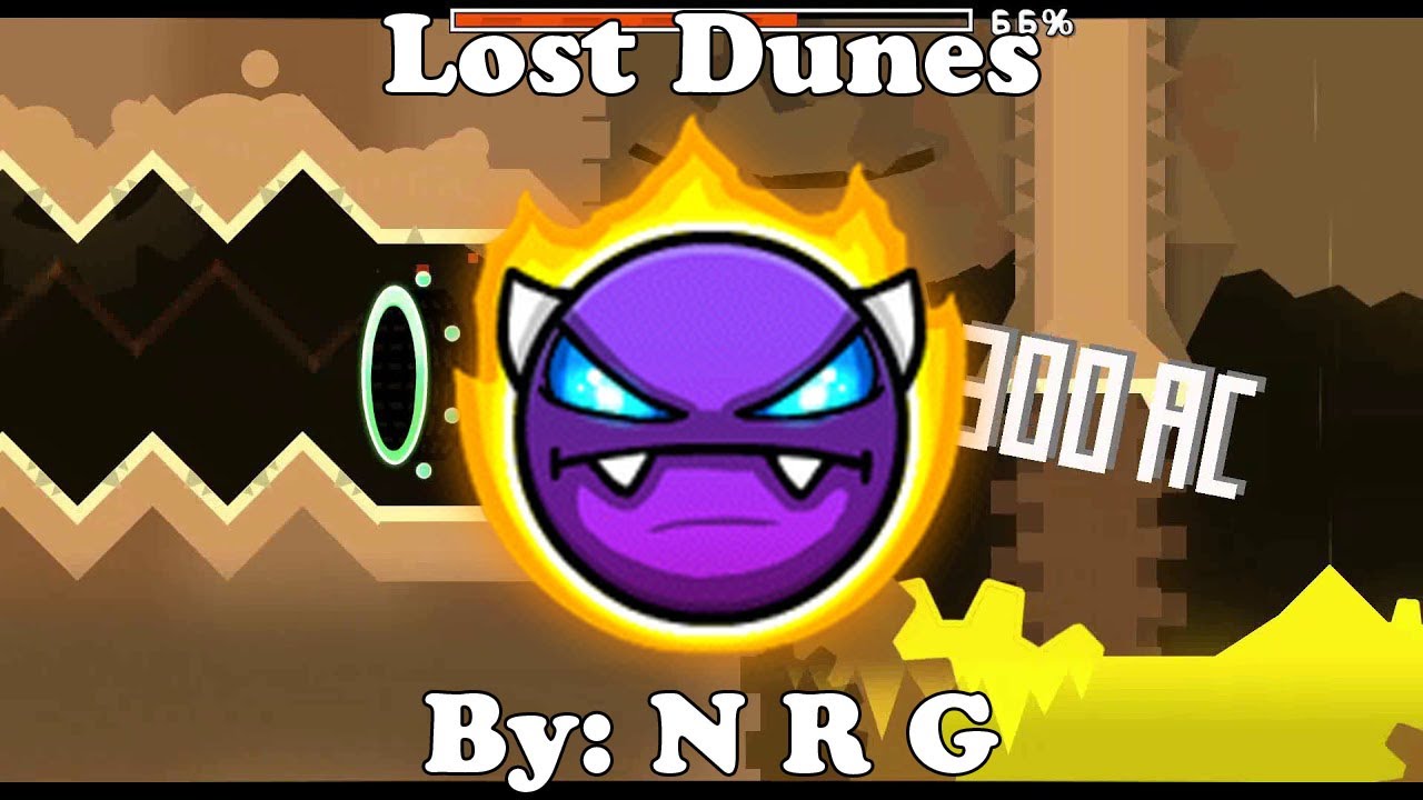 Geometry Dash 2.11 | Lost Dunes 100% | Easy Demon | By: N R G - YouTube