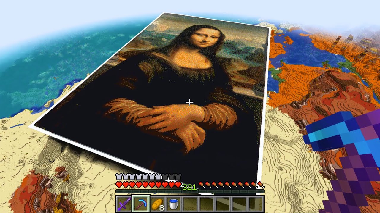 I built the mona lisa in survival - YouTube