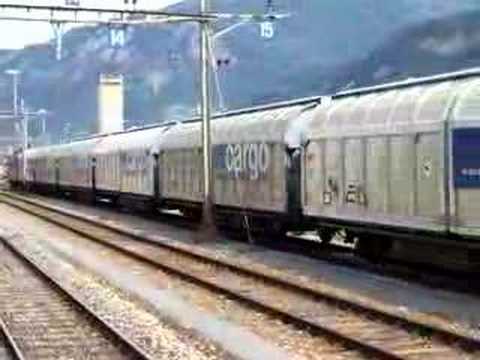 SBB Swiss Freight Train at Sion Switzerland - YouTube