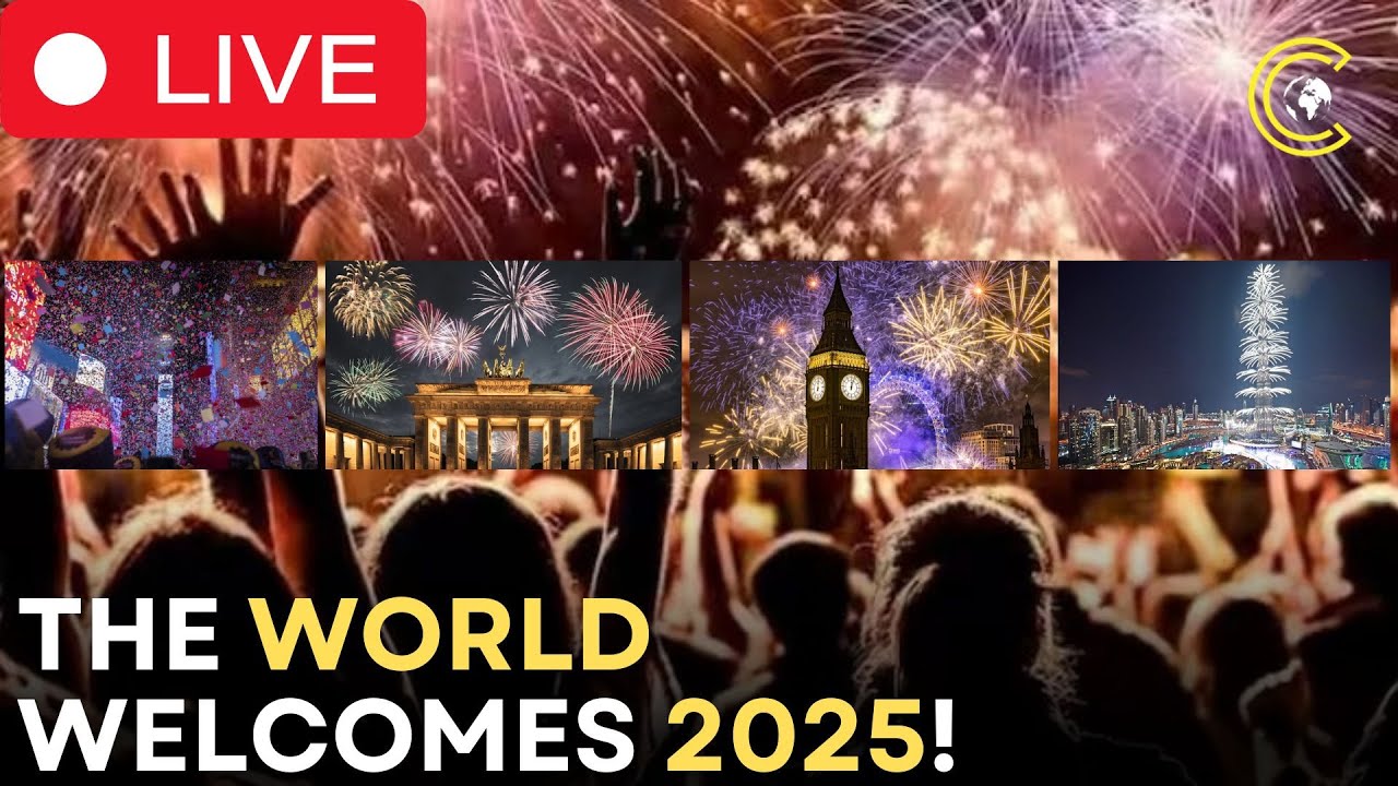 LIVE | The World Welcomes 2025 | Fireworks Illuminate the Sky | CLRCUT ...