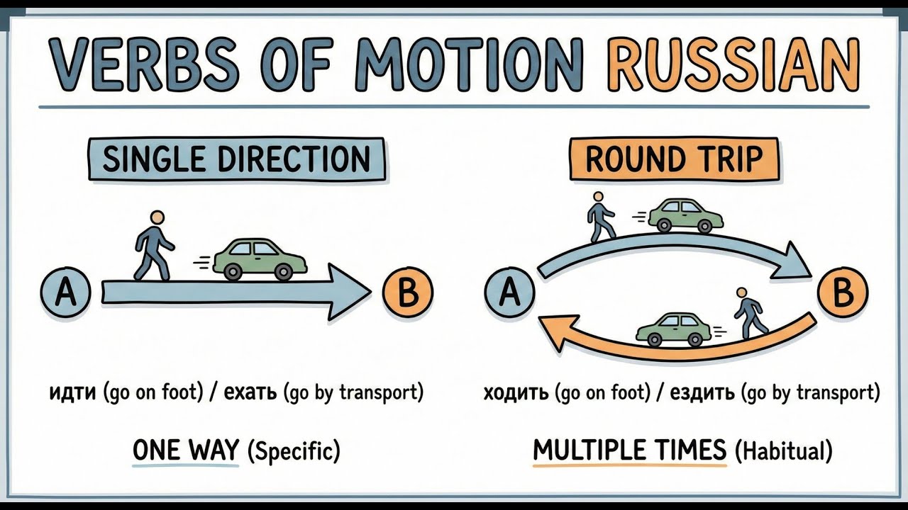 Lesson 26. Verbs of Motion: GO & COME in Russian Made Simple - YouTube