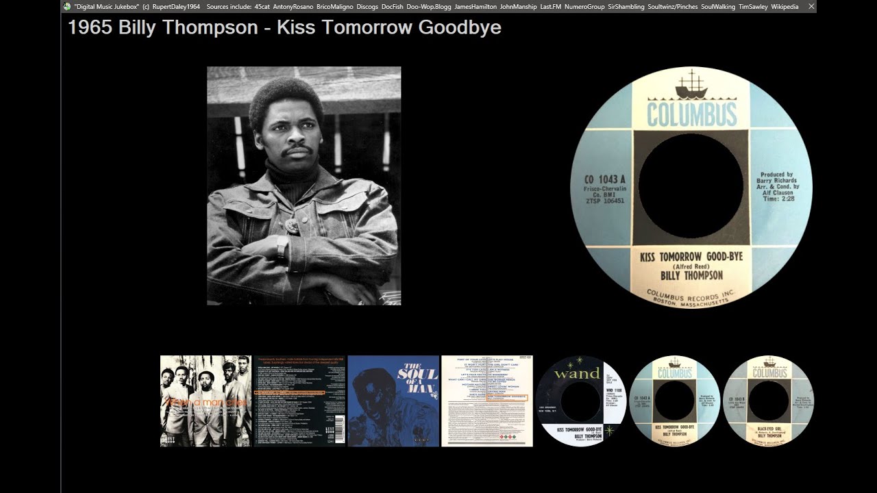 1965 SLOW: Billy Thompson - Kiss Tomorrow Good-bye [COLUMBUS 1043 ...