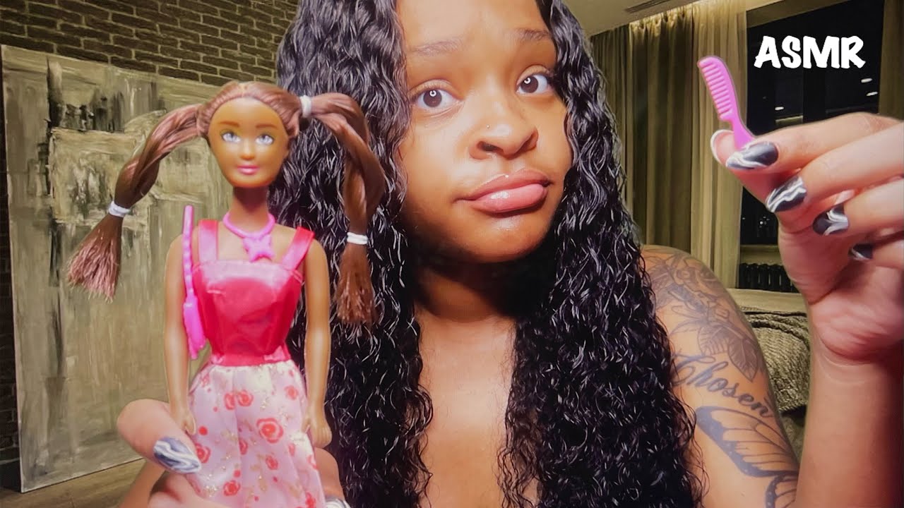 ASMR | Doll Hair Styling W/ Gum Chewing🪮 NO TALKING - YouTube