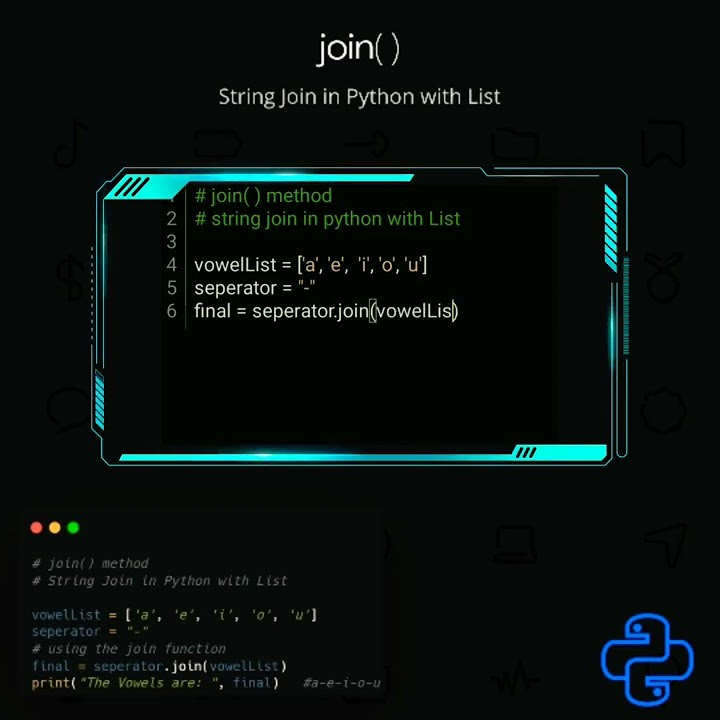 join with List | python tutorial #shorts #python #pythonprogramming - YouTube