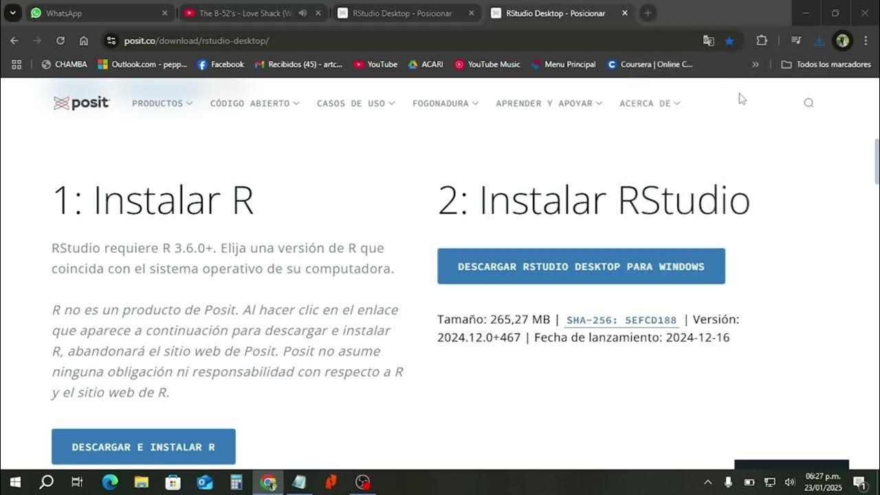 ¿Qué es R? Tutorial de descarga e instalación de R y R Studio - YouTube