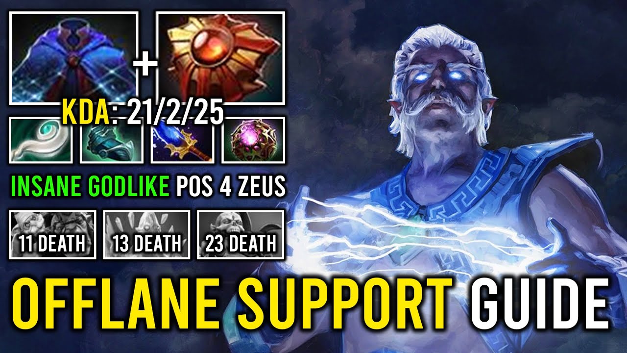 New Meta 7.37 Support Offlane Zeus Insane Godlike Solar Crest + Glimmer ...