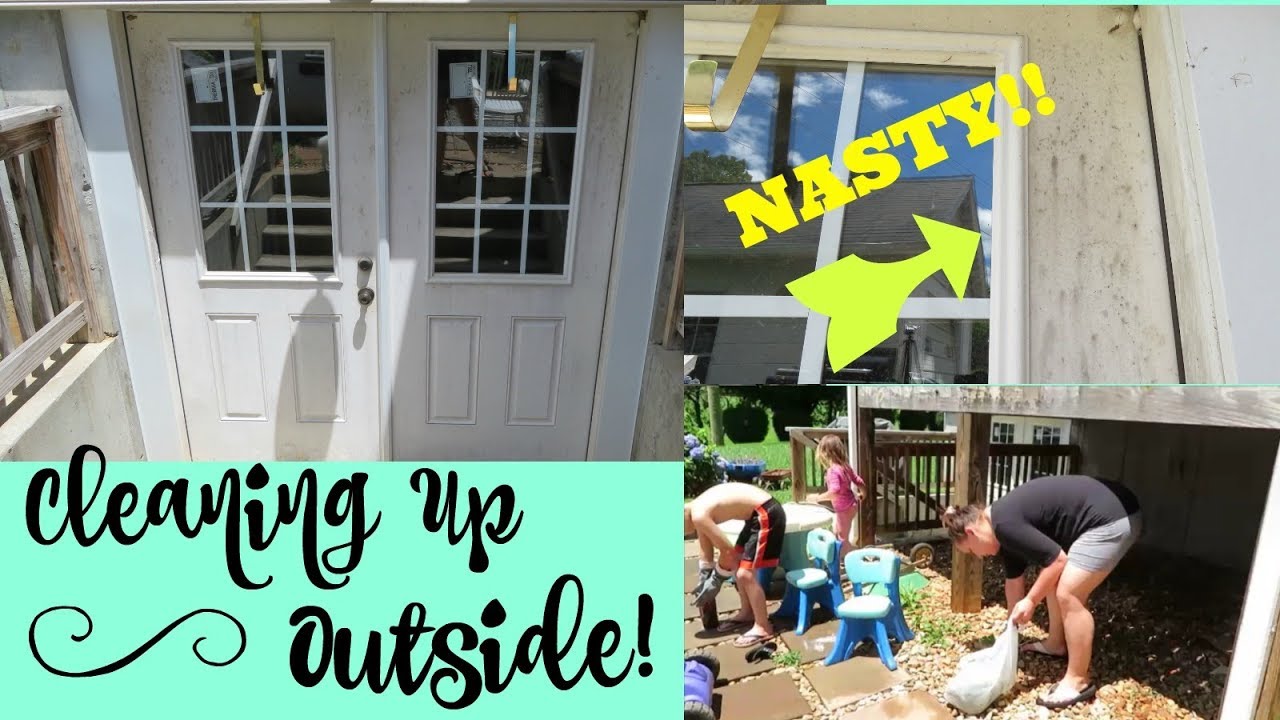 Cleaning Up Outside! | Clean with me!! - YouTube