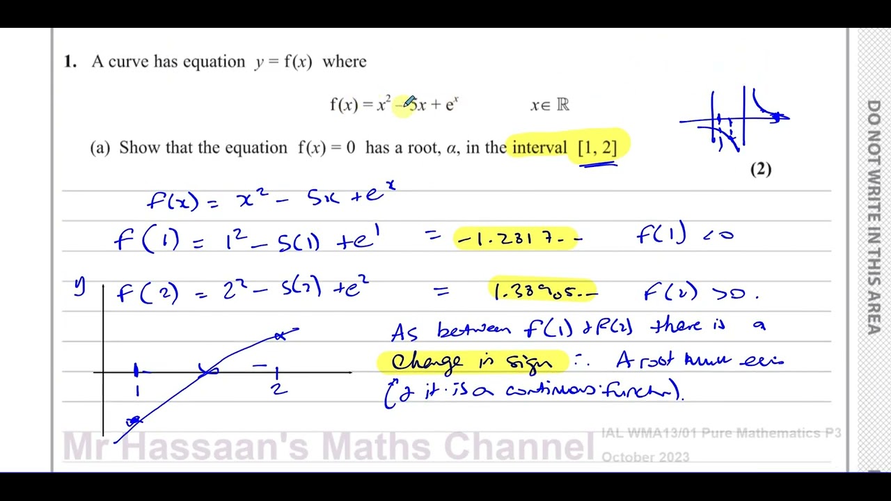 WMA13/01, (Edexcel), IAL, October 2023, Q1,Numerical Methods Roots ...
