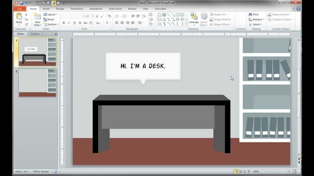 How to create your own illustrated desk object in PowerPoint - YouTube