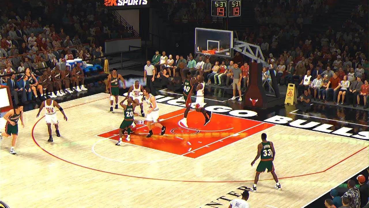 Michael Jordan Shawn Kemp NBA '96 Finals GM 5 - YouTube