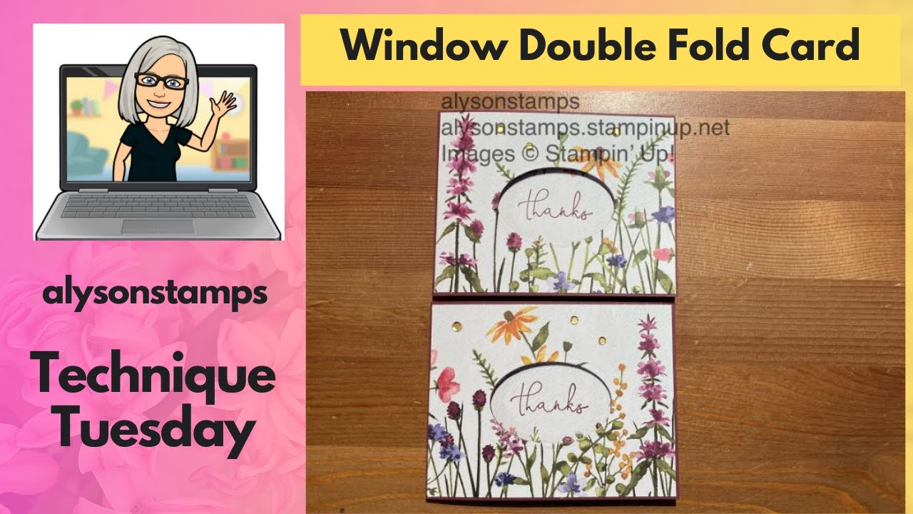 Window Double Fold Card Stamping Tutorial Technique Tuesday - YouTube
