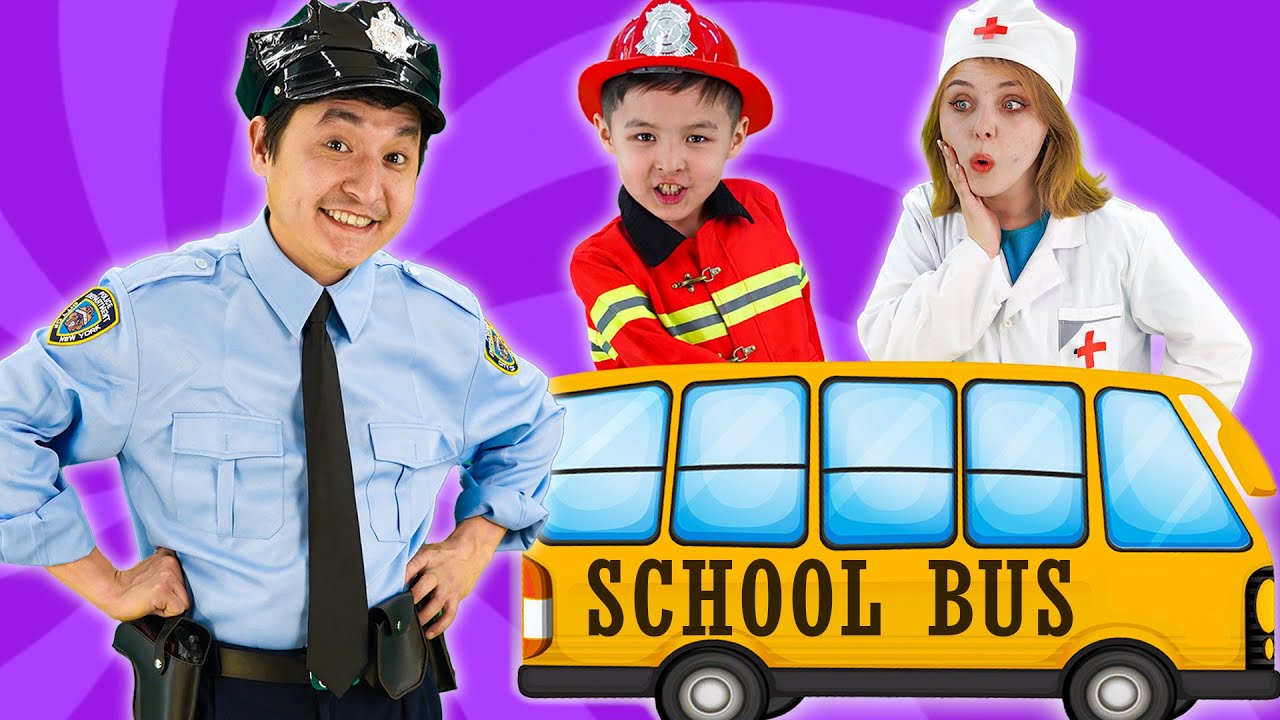 Wheels on the Bus - Police, Doctor and Firefighter | Paw Patrol +more ...