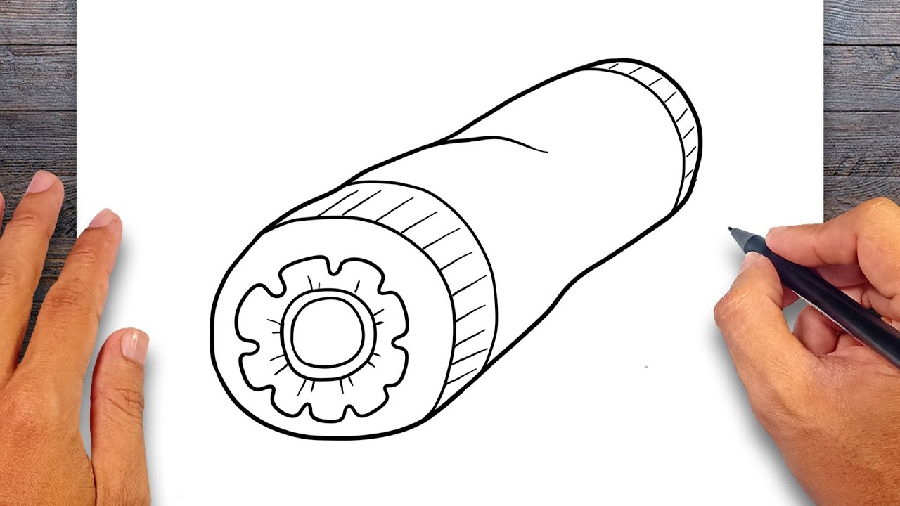 How to draw Bolster Pillow - YouTube