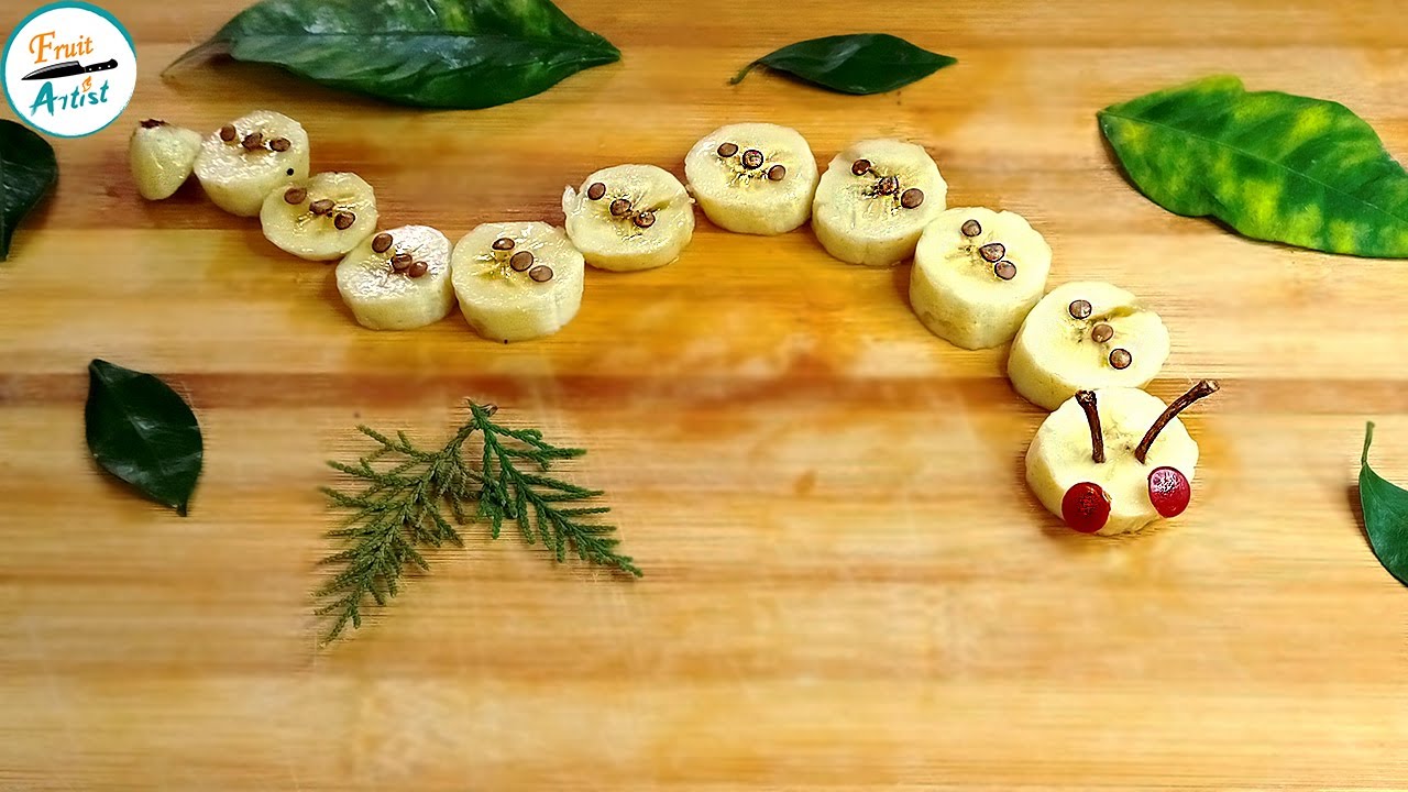 How to make Banana Caterpillar | Insects Crafts - Making Caterpillar ...