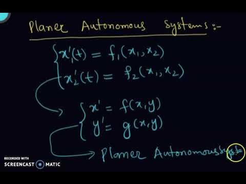 Defining System of n First Order Differential Equations | Planer Linear Autonomous Systems | D S ...