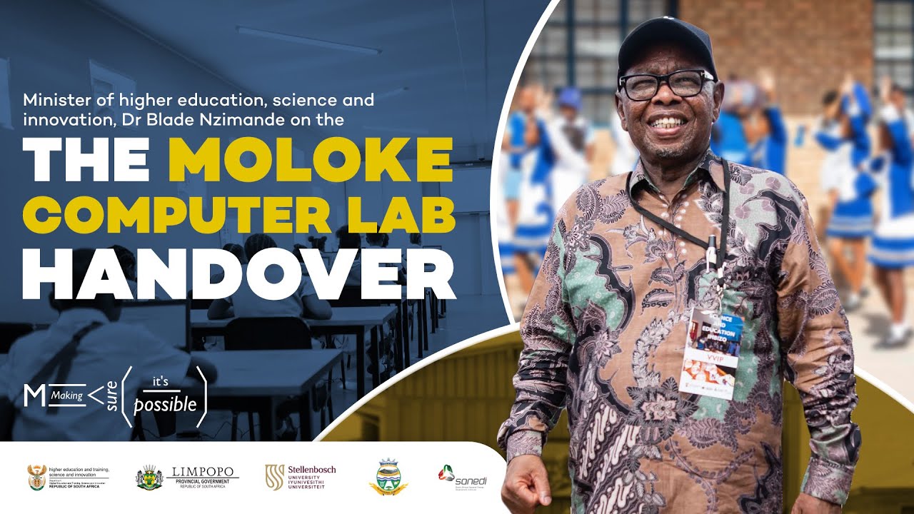 Dr Blade Nzimande on the Moloke Primary School off-the grid computer ...