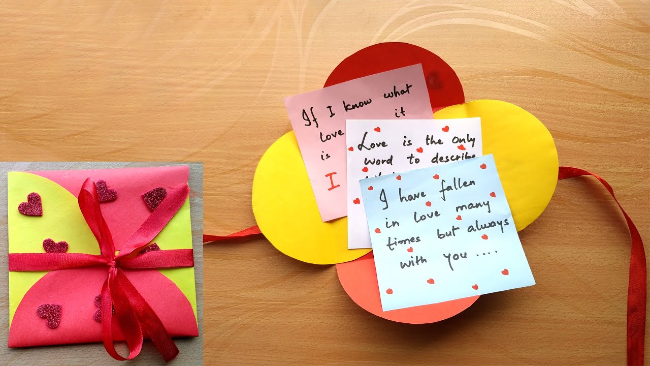 Envelope gift idea for valentine day || Beautiful handmade card for ...