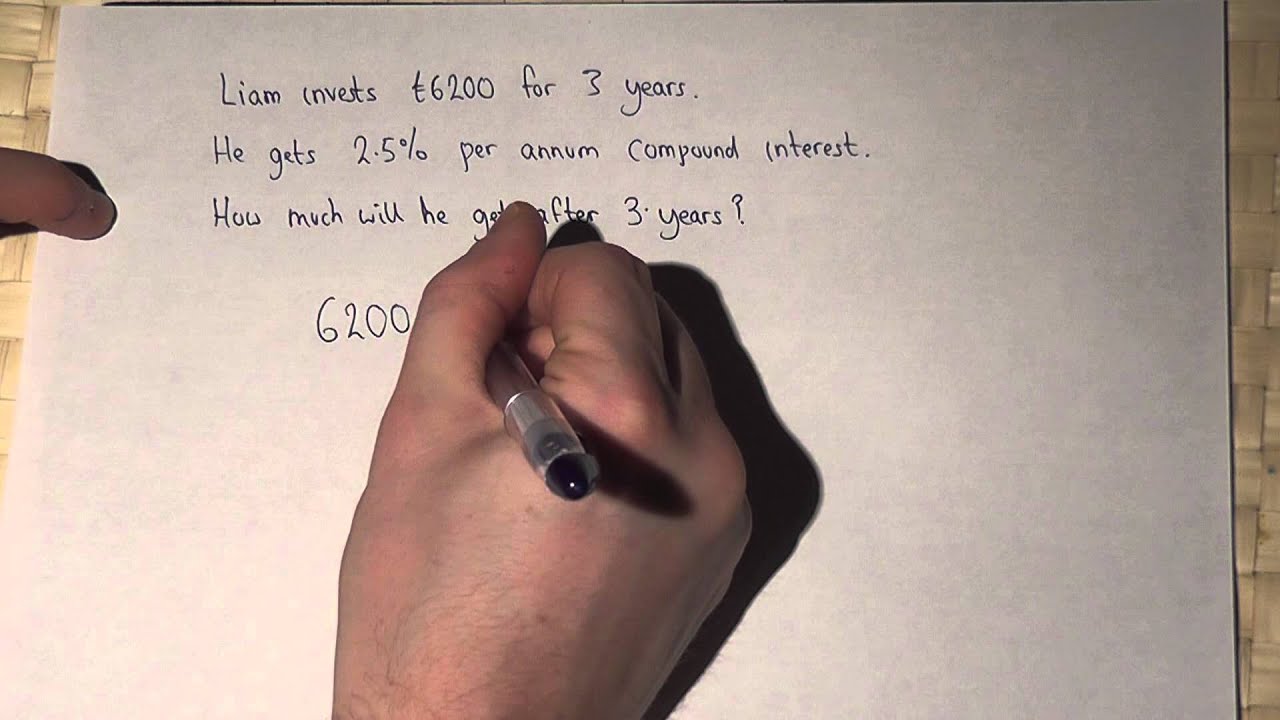 Percentages : compound interest - YouTube