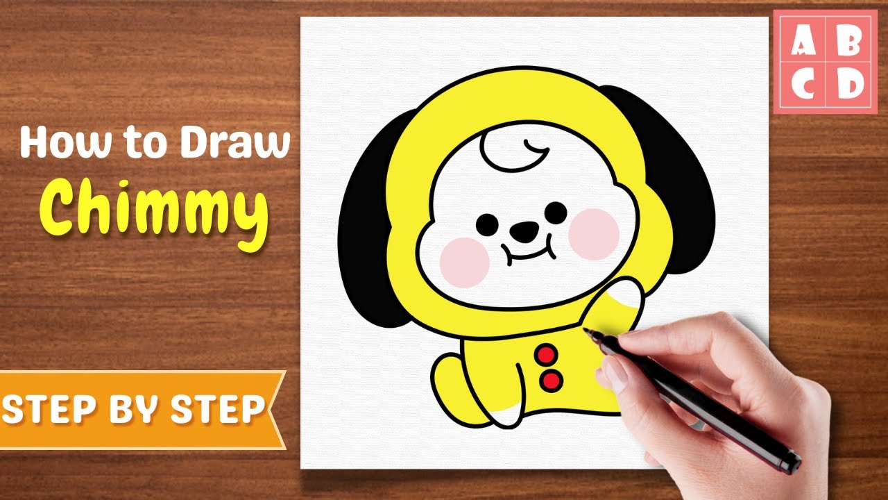 How To Draw Bt21 Chimmy Step By Step Anybodycandraw With Sata Youtube