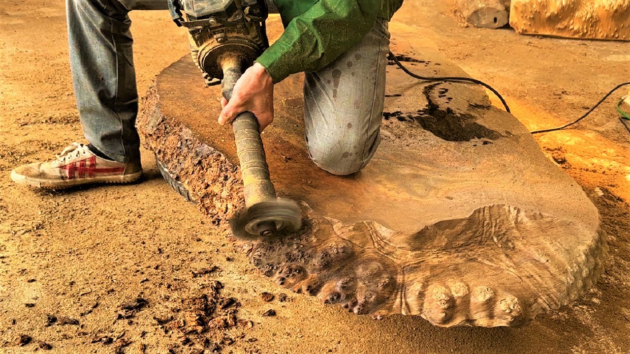 300 Year - Old Tree Stump Tea Table // Woodworking Process With Amazing ...