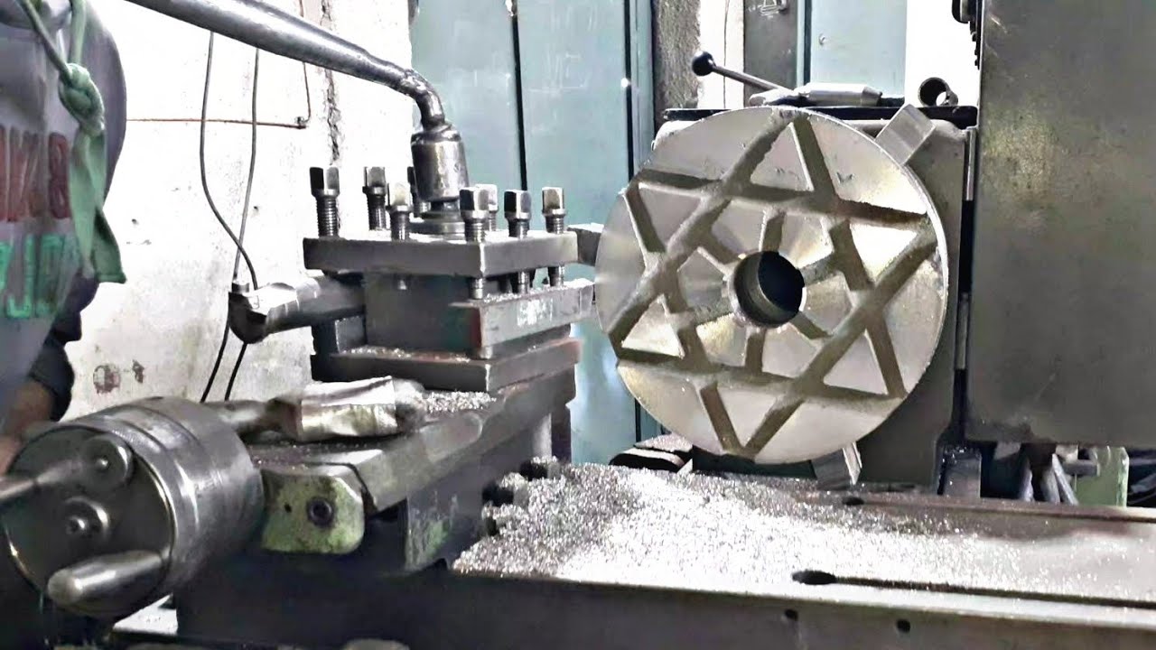 CNC lathe machine ASMR, shaping a disk - YouTube