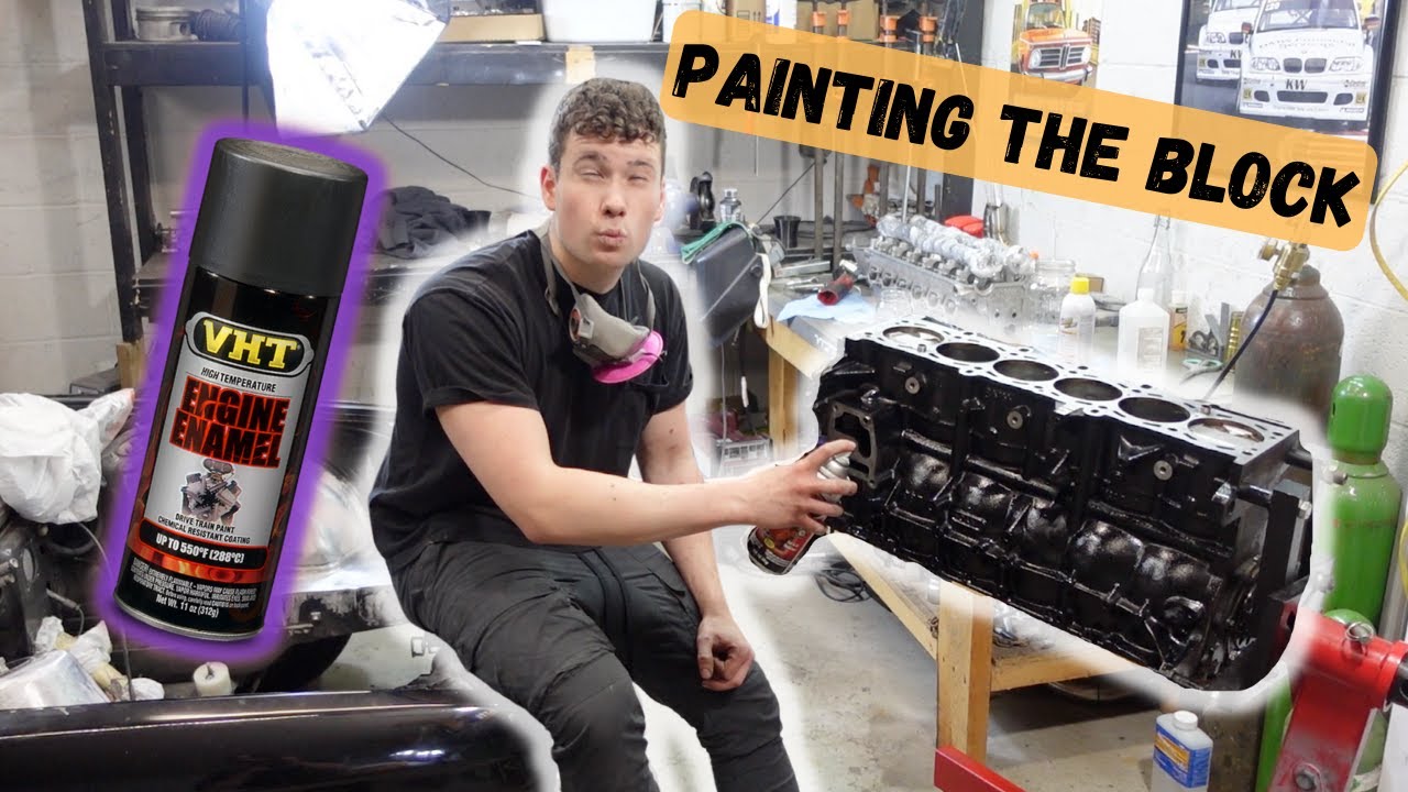 MORE WORK ON THE S54 E30 SWAP!!! (Painting the block) - YouTube